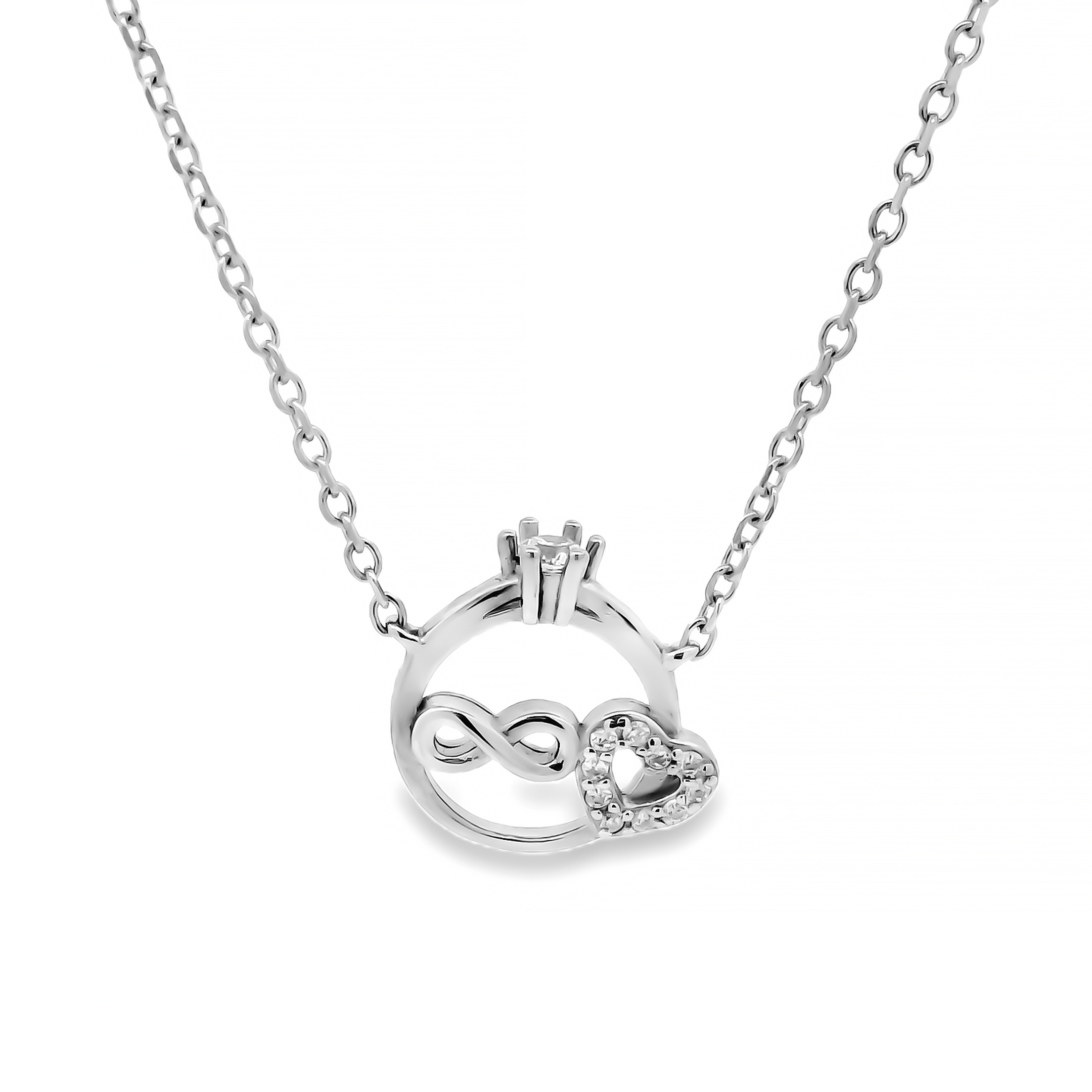 Zilveren (gerhodineerd) ketting met hanger 25.284 - Zwartevalk juweliers